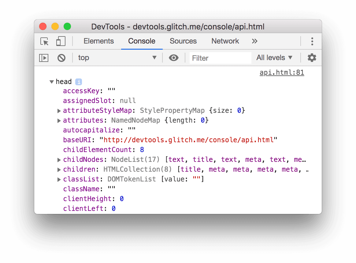 控制台 API 参考文档 | Chrome DevTools | Chrome for Developers