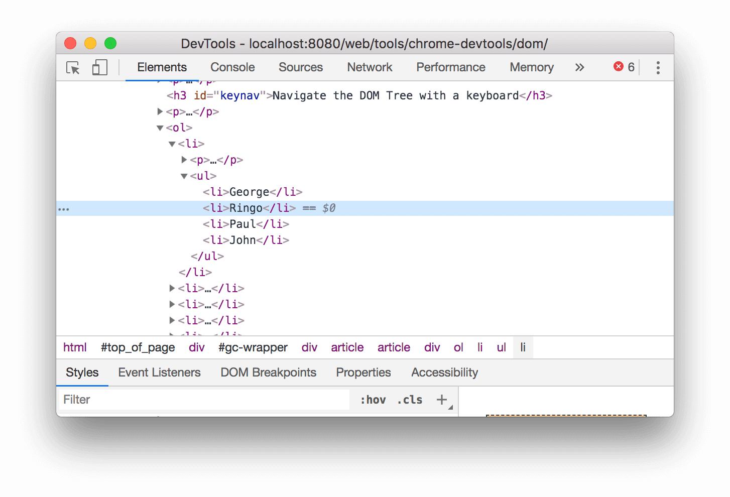 开始查看和更改 DOM | Chrome DevTools | Chrome for Developers