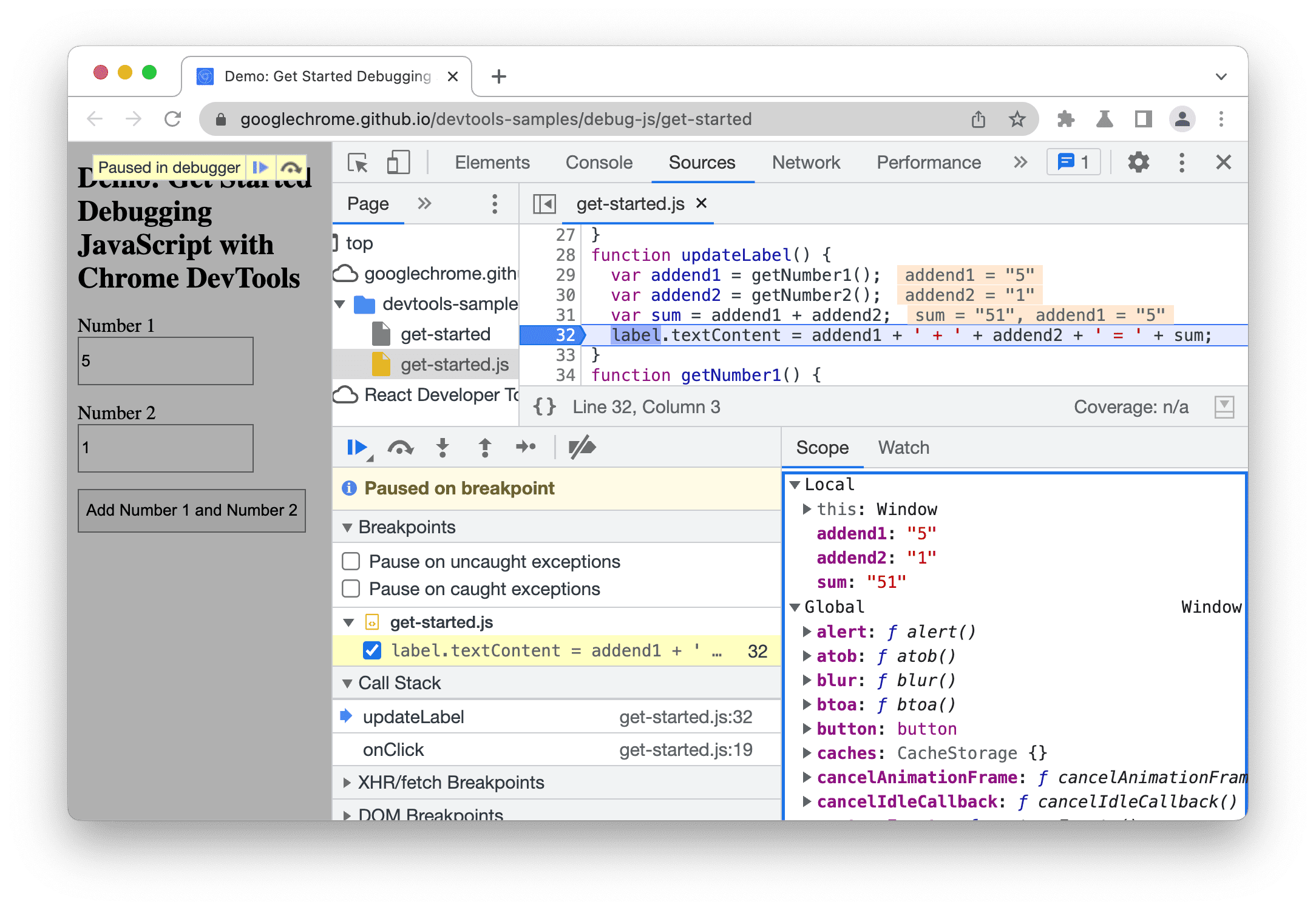 调试 JavaScript | Chrome DevTools | Chrome for Developers