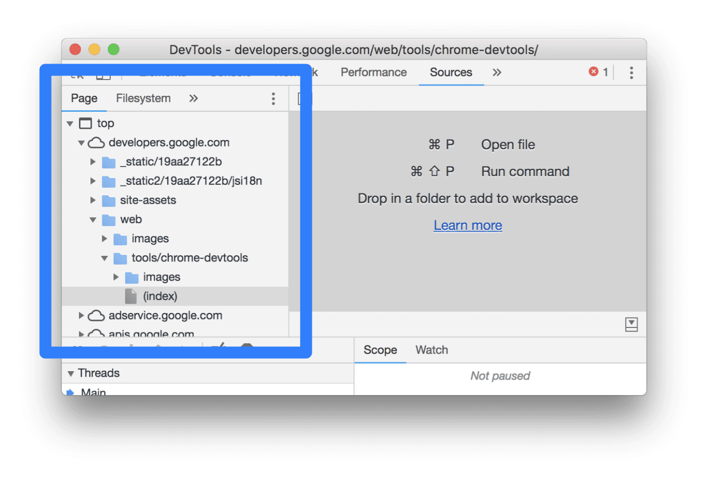“来源”面板概览 | Chrome DevTools | Chrome for Developers